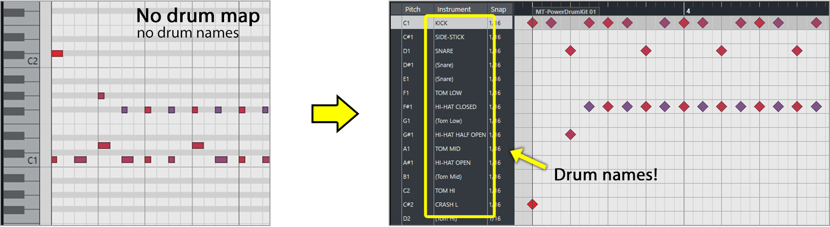 Cubase - How to load a Drum Map